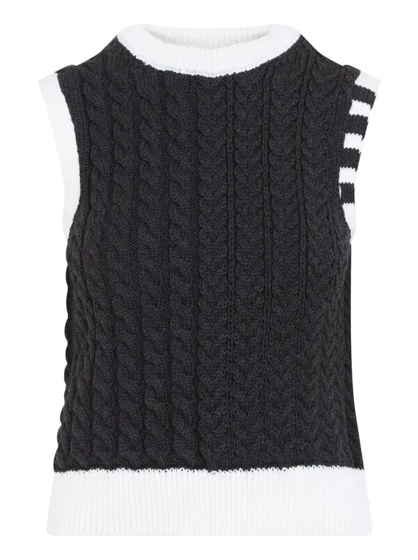 Thom Browne Aran Cable Shell Top - Gray