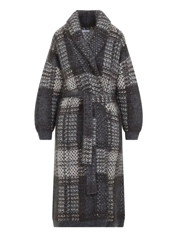 Brunello Cucinelli Macrocheck Cardigan Coat - Multicolor