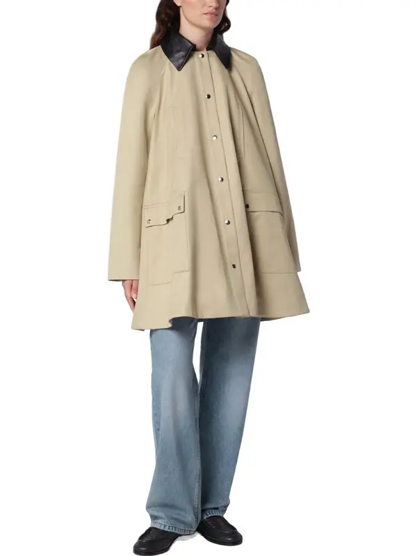 CORDERA Voluminous Camel Cotton Coat - Beige