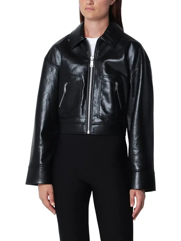 ANINE BING Assan Regenerated Leather Jacket - Black