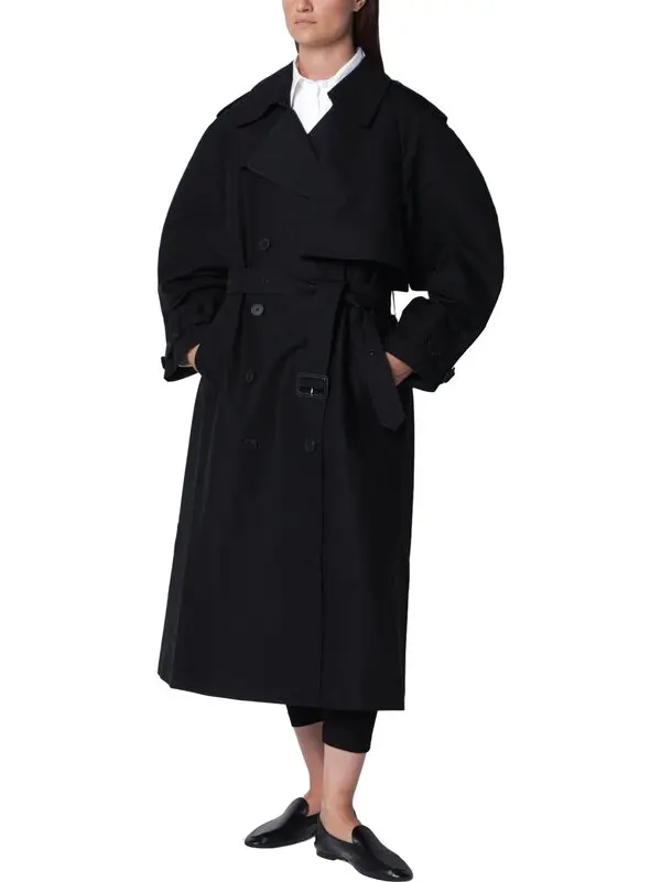 ANINE BING Pascale Cotton Maxi Trench Coat - Black