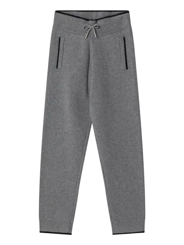 Chloé Melange Cotton Knitted Trousers - Grey