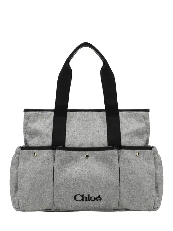 Chloé Melange Cotton Changing Bag - Grey