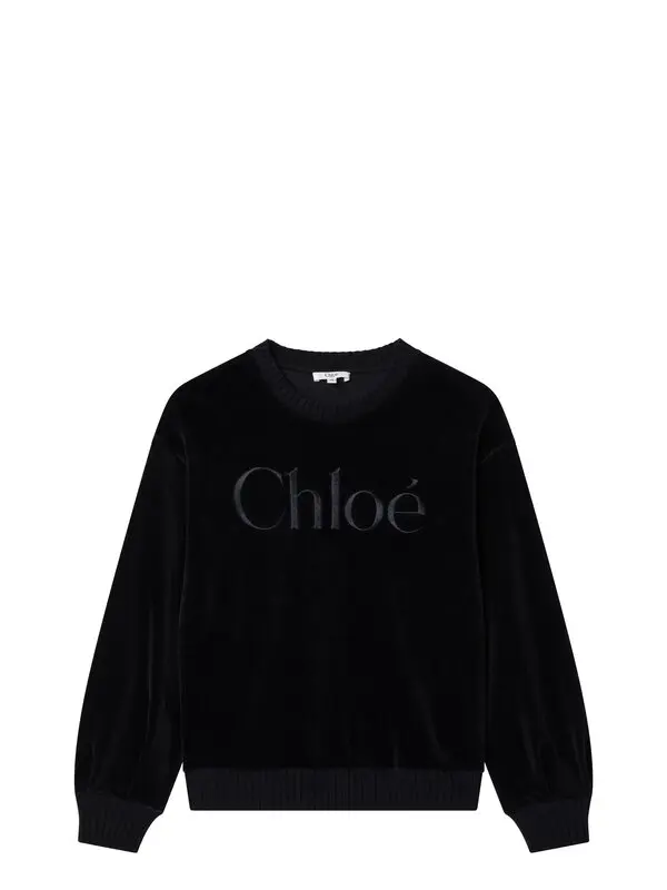 Chloé Navy Organic Cotton Sweatshirt - Blue