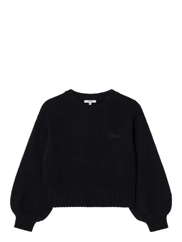 Chloé Navy Wool And Cashmere Sweater - Blue