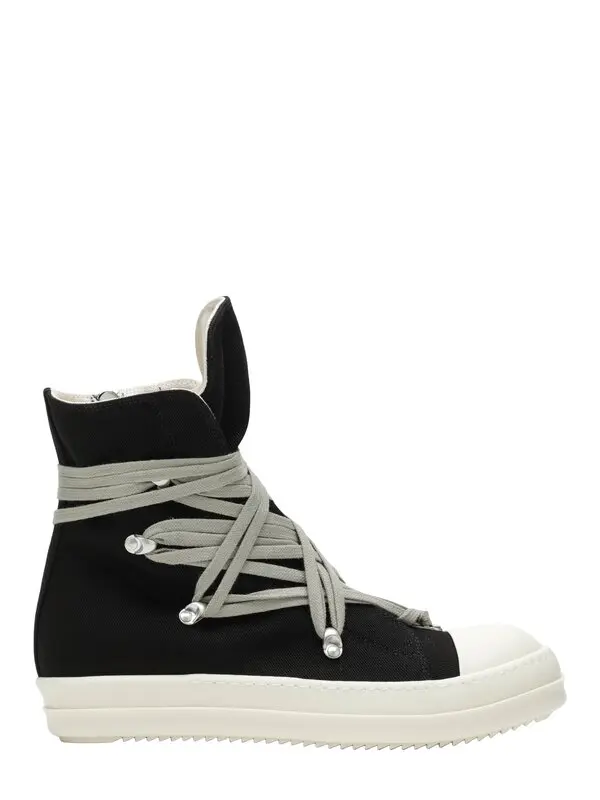 Rick Owens Megalace Sneakers In Denim - Black