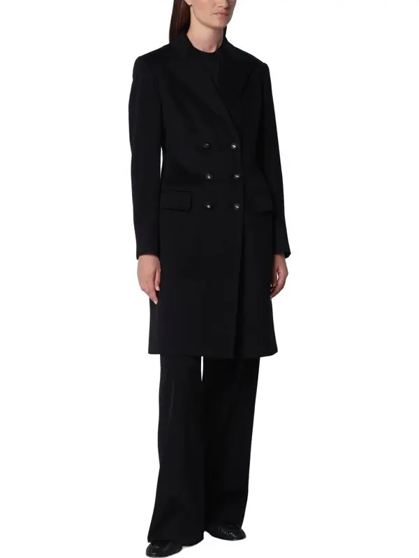 Dolce & Gabbana Double-breasted Coat In Wool - Black