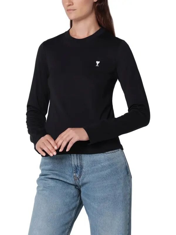 AMI Paris De Caur Cotton T-shirt - Black