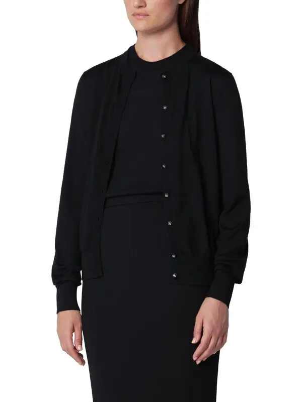 Dolce & Gabbana Cashmere And Silk Cardigan - Black