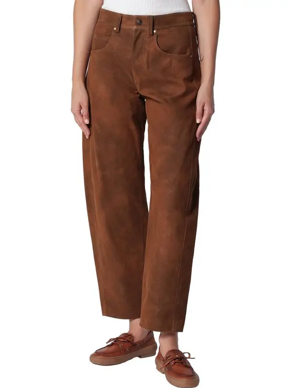 Isabel Marant Étoile Belky Faux Suede Trousers - Brown