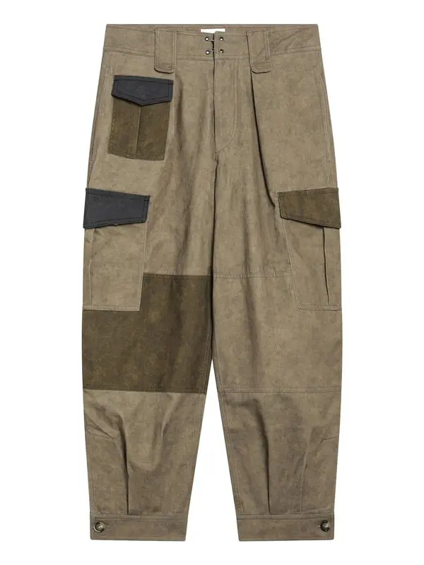 Isabel Marant Étoile Renzae Khaki Cargo Pants In Cotton - Green
