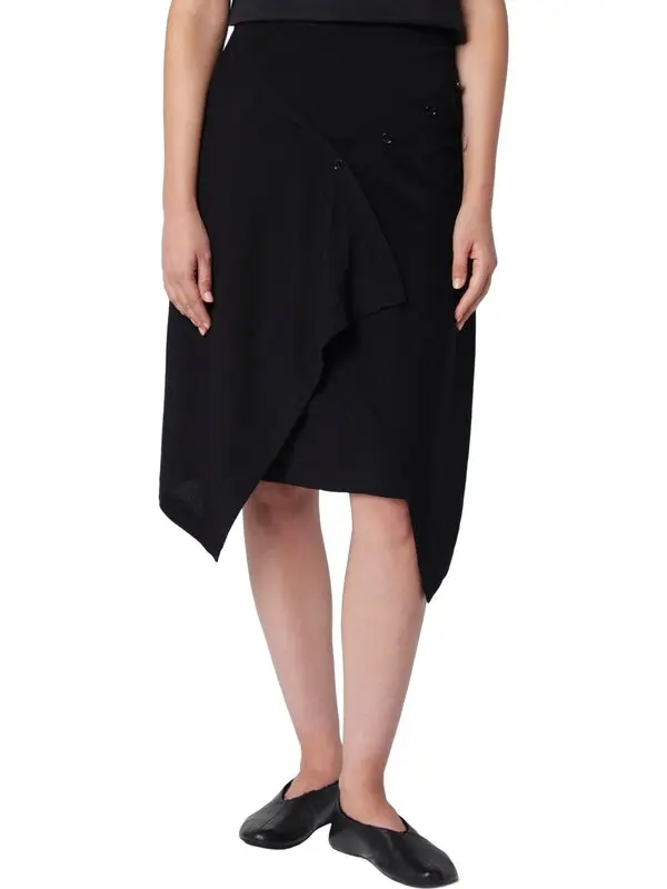 LEMAIRE Merino Wool Blend Midi Skirt - Black