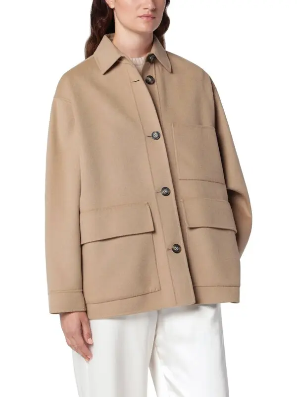 Max Mara Camel Wool Shirt Jacket - Brown