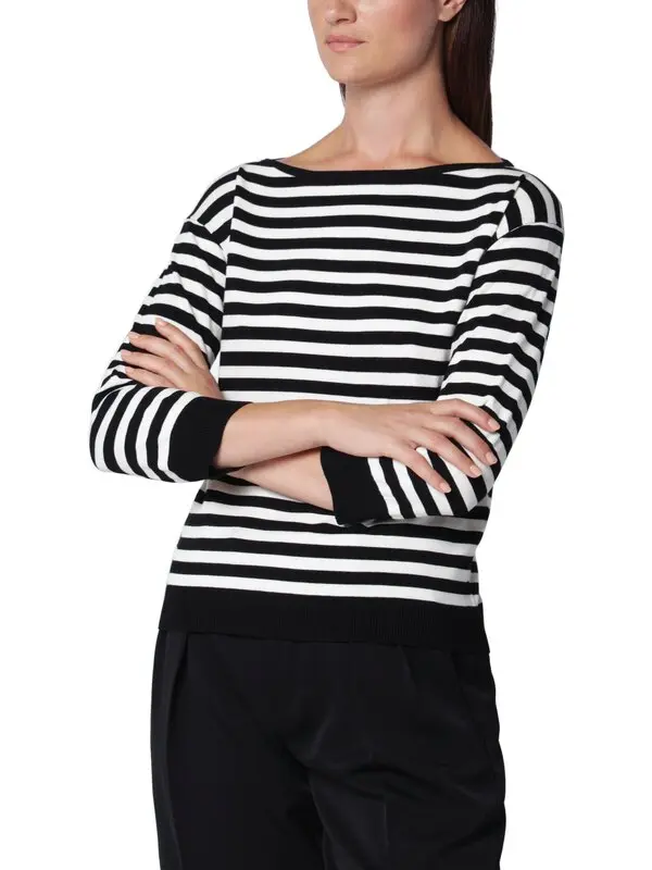 Max Mara Ecru And Viscose Sweater - Black