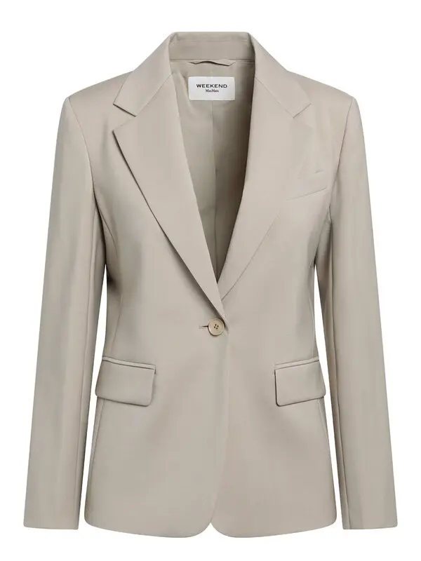 Max Mara Single-breasted Jacket In Wool - Beige
