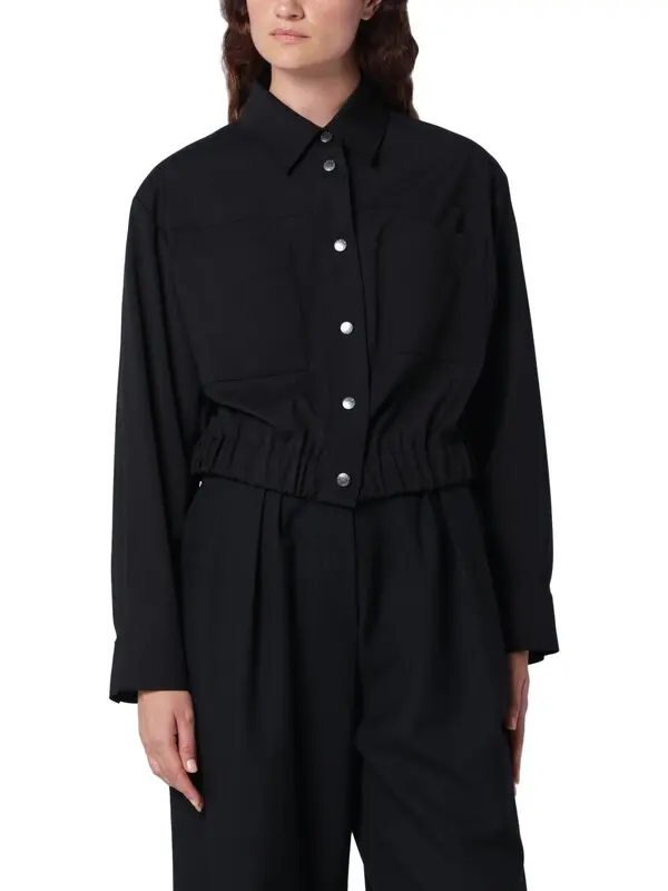 Max Mara Short Jacket In Virgin Wool - Black