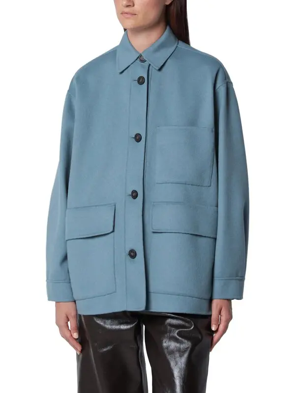 Max Mara Wool Shirt Jacket - Blue