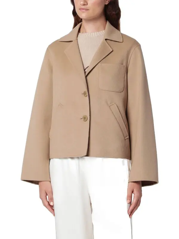 Max Mara Camel Wool Crop Jacket - Brown