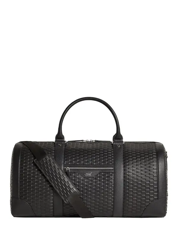 Kith Monogram Tumbled Leather Traveler K55 Duffle Bag - Black