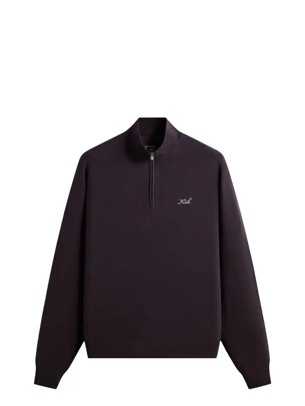 Kith Harmon Quarter Zip Mock Neck 'carbon - Black