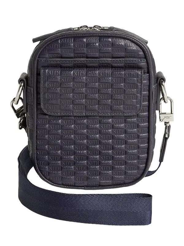 Kith Monogram Tumbled Leather Passenger K15 Bag 'ink - Black