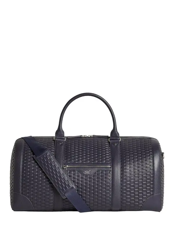Kith Monogram Tumbled Leather Traveler K55 Duffle Bag 'ink - Black