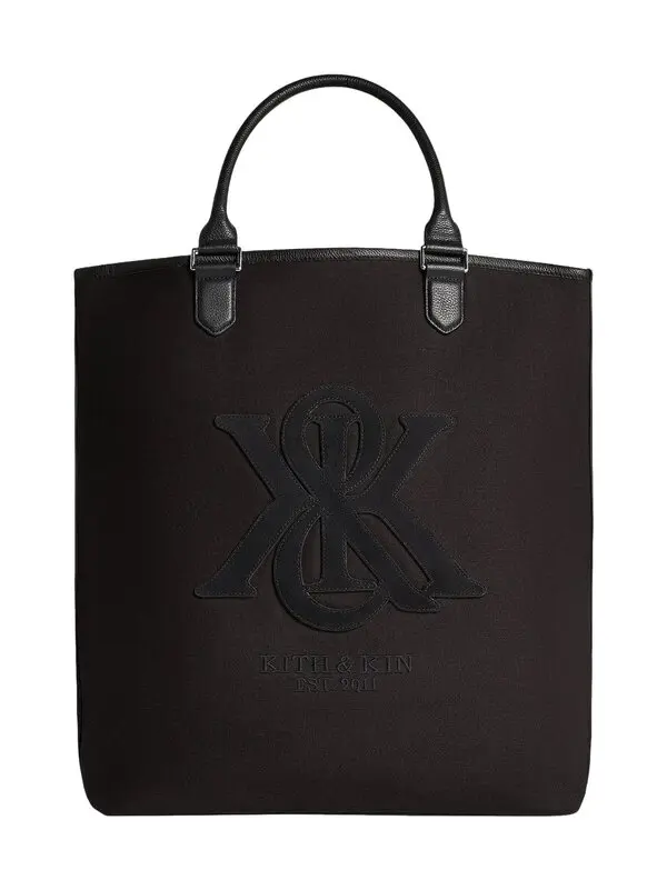 Kith Suede Applique Canvas Tote - Black