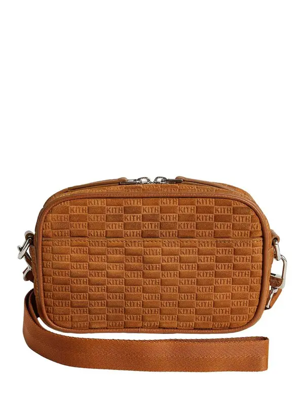 Kith Monogram Suede Crosswalk K20 Bag 'argil - Brown