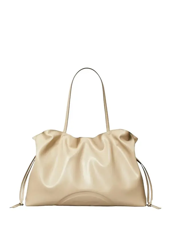 Tory Burch Drawstring Tote Bag 'light Stone - Grey