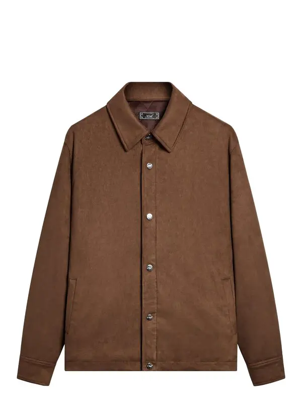 Kith Microsuede Bonded Brixton Shirt Jacket 'hurricane - Brown