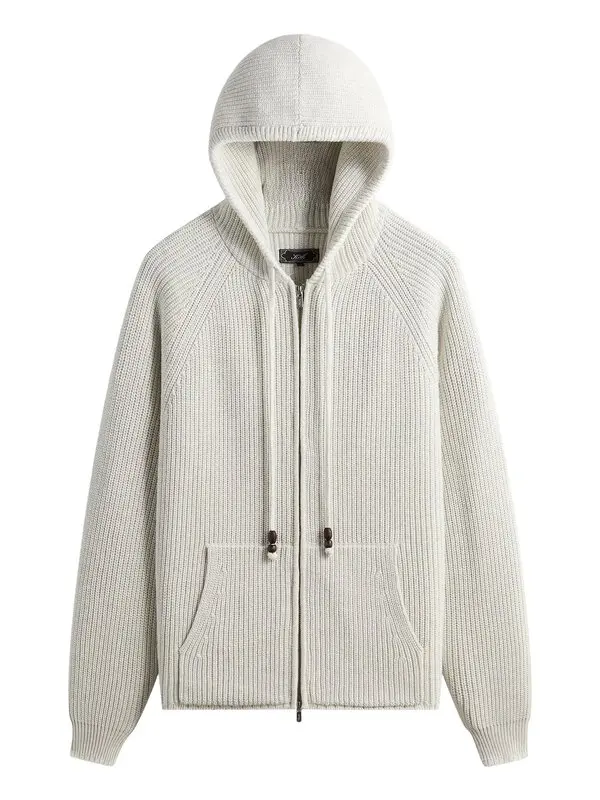 Kith Full Zip Knit Miles Hoodie 'light Heather - Grey