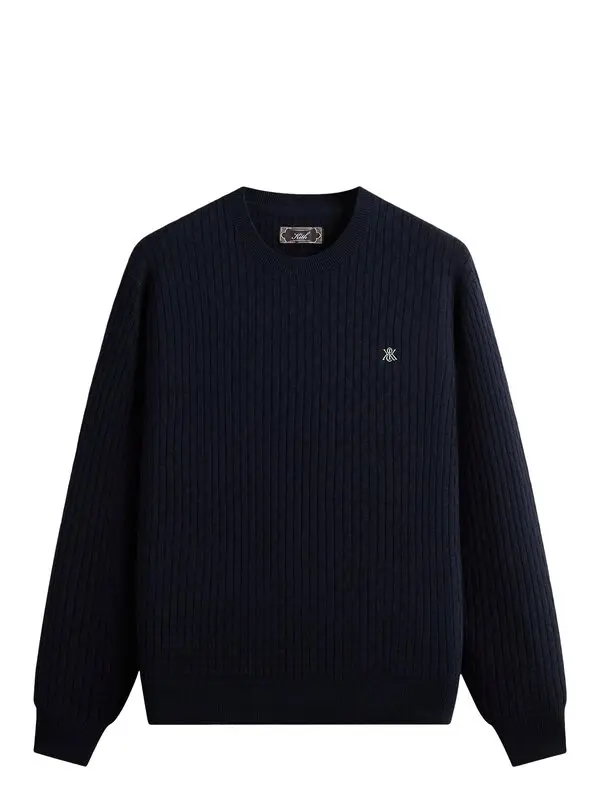 Kith Basketweave Tilden Crewneck 'nocturnal - Blue