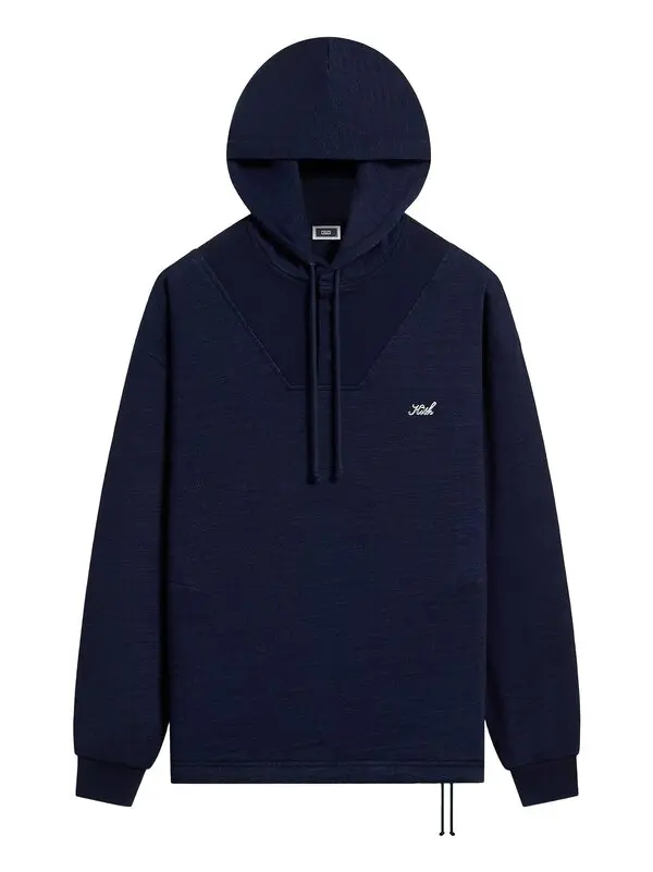 Kith Indigo Fleece Cropped Camden Hoodie 'raw Indigo - Blue