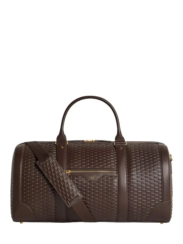 Kith Monogram Smooth Leather Traveler K55 Duffle Bag 'zoom - Brown