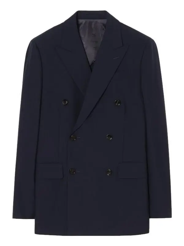 Burberry Wool Sloane Tailored Jacket - Navy