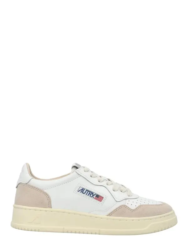 AUTRY Leather And Suede Low-top Sneakers - Bianco