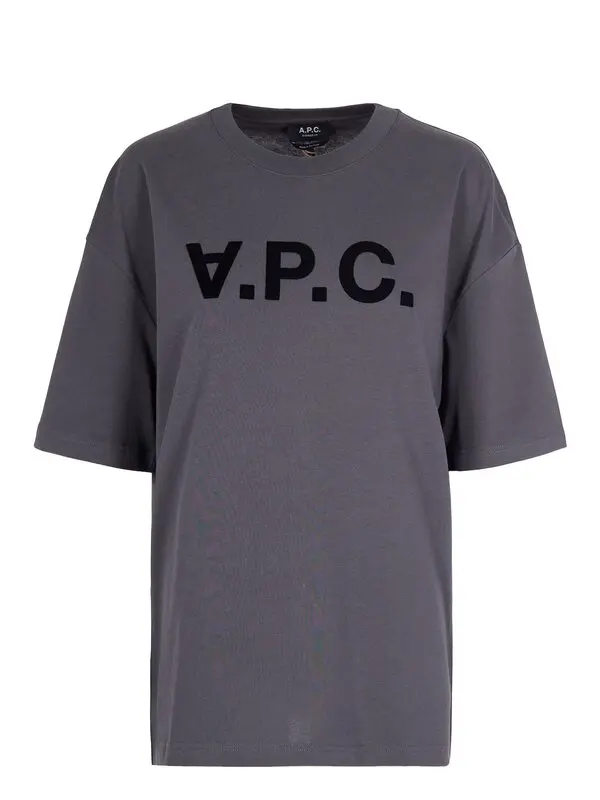 A.p.c. Oversized Logo T-shirt Dress - False Black