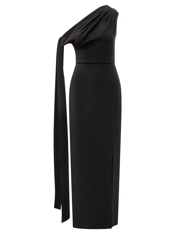 Solace London Monochrome Draped Suit Mini Dress - Black