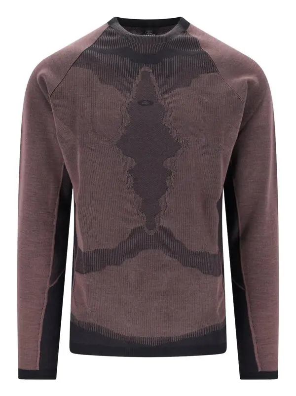 Oakley Jacquard Knit Crewneck Sweater - Brown