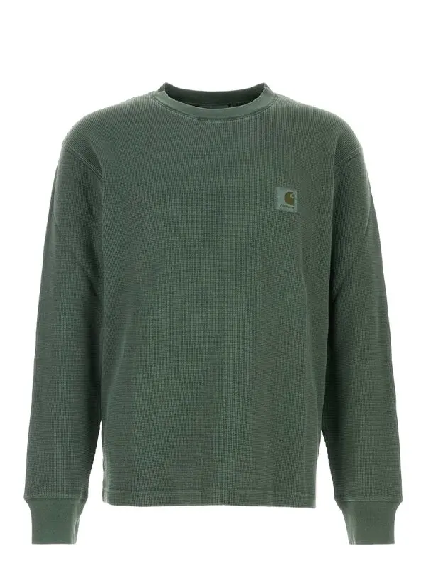 Carhartt Work In Progress L/s Vista Waffle T-shirt In Cotton - Green