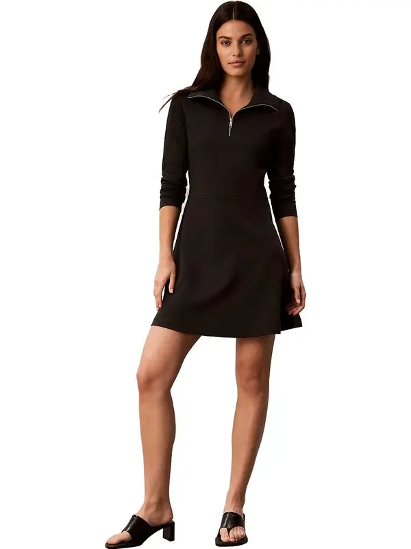 Calvin Klein Interlock Half Zip Dress - Black