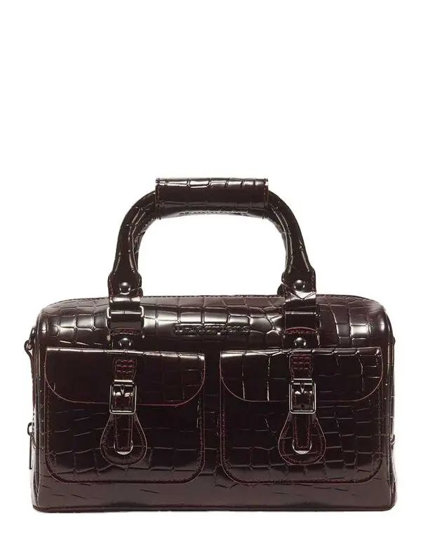 Dr. Martens Top Handle Croc Emboss Leather Bag - Red
