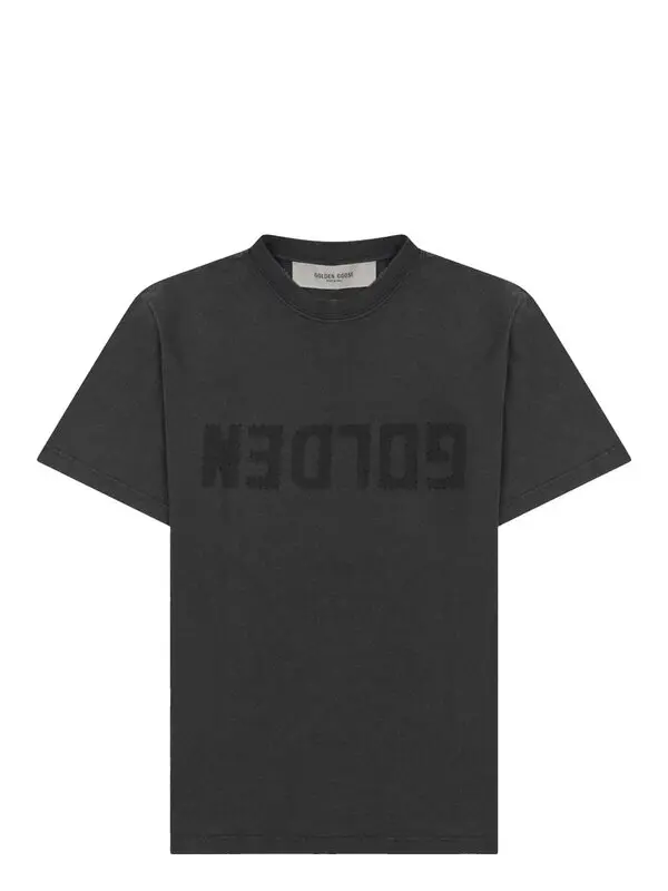 GOLDEN GOOSE T-shirt In Jersey Distressed Con Logo - Multicolor