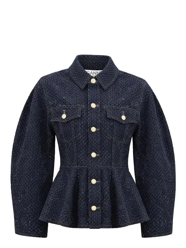 GANNI Peplum Jacket - Blue