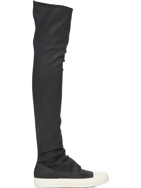 Rick Owens High Sock Sneaks Boot - Black