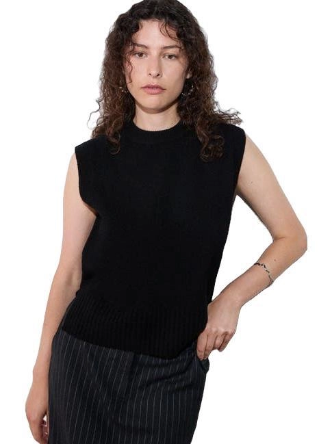 Whistles Wool Sleeveless Tank - Black