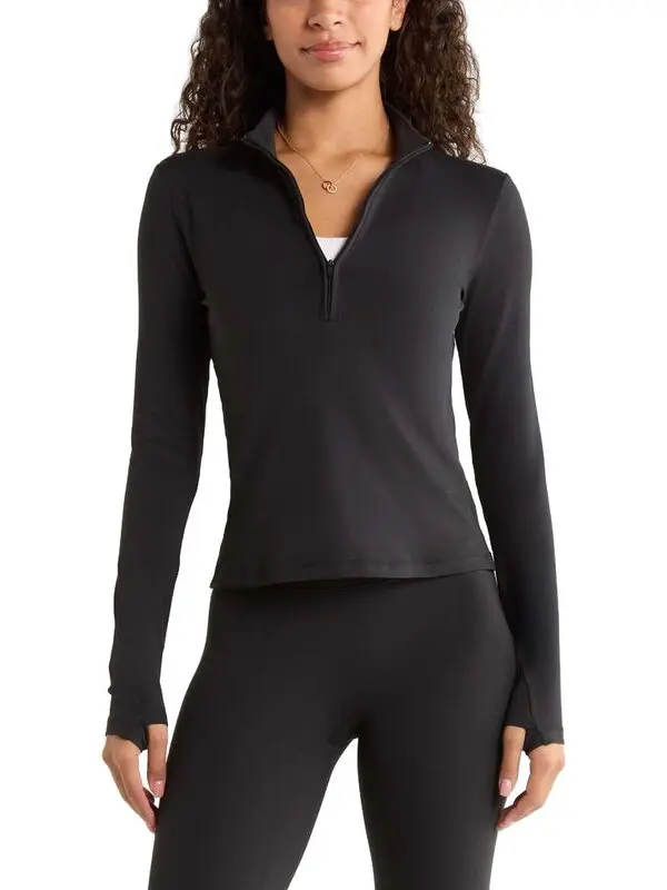 Zella Zen Half Zip Pullover - Black