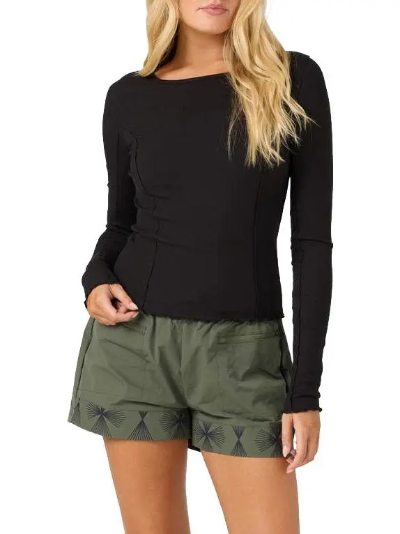 O'Neill Raina Long Sleeve Rib T-shirt - Black