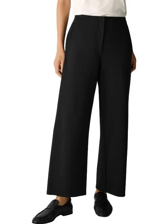 Eileen Fisher Wide Leg Ankle Pants - Black