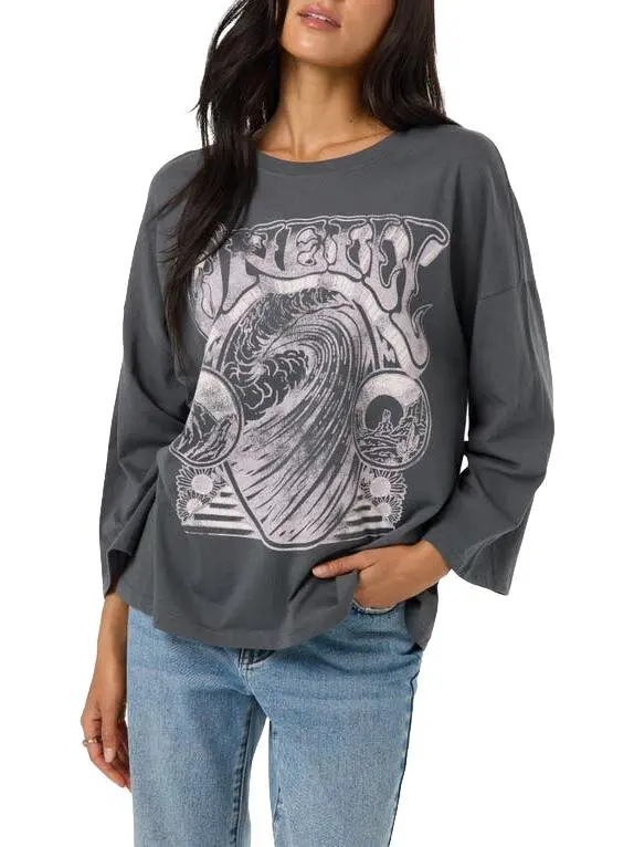 O'Neill Psychd Boxy Oversized Graphic Tee - Dark Shadow